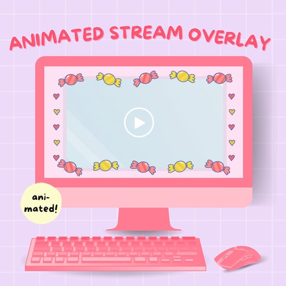 Animated Twitch Overlay Pink Streamer Graphics Aesthetic - Etsy