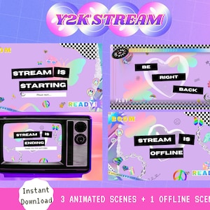 Animated Twitch Overlay Y2K Vaporwave Cute E-girl 90s 2000 Retro Ugly ...