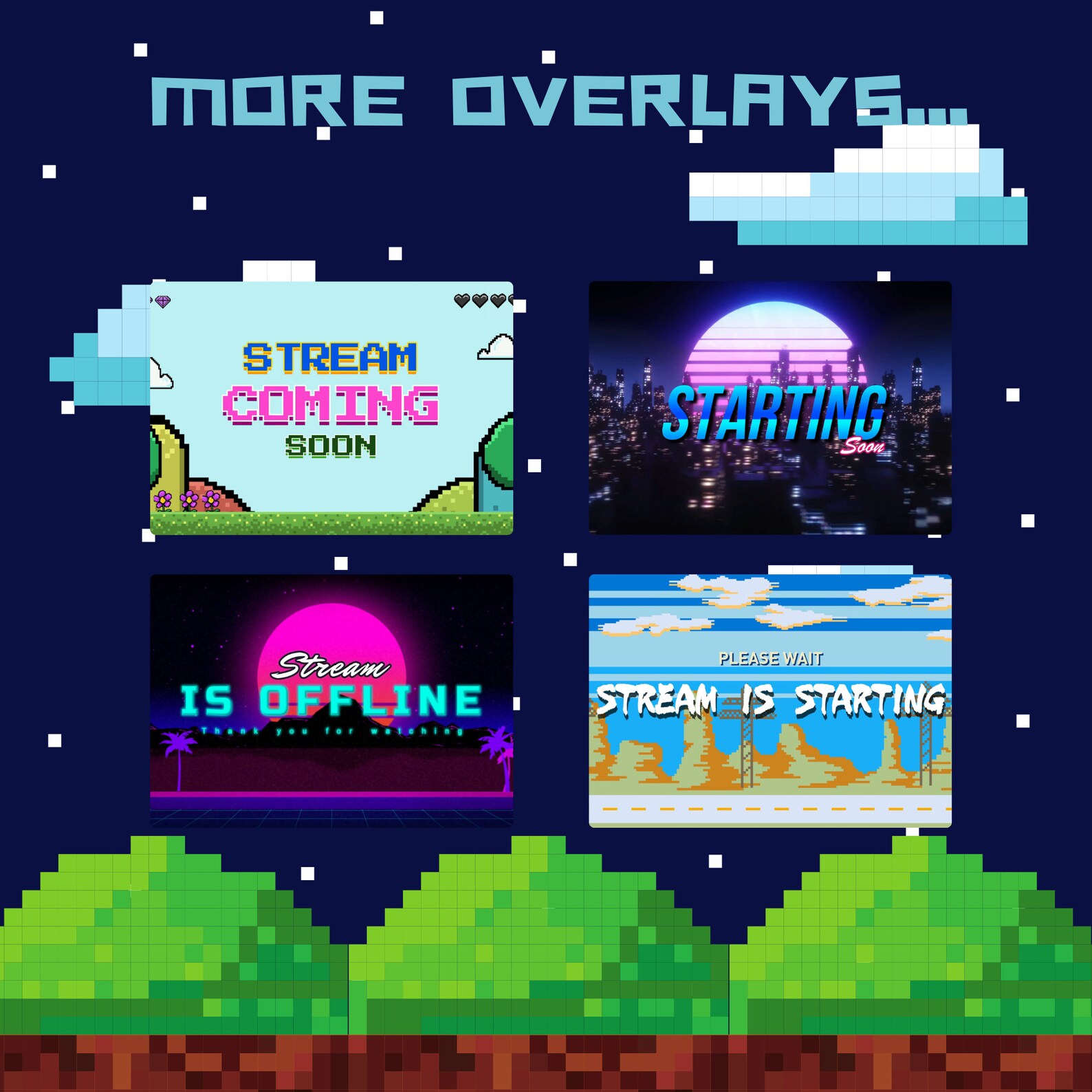 Animated Cute Twitch Overlay Late Night Japan Overlay Package - Etsy