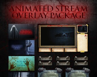 Animated Twitch Overlay Horror Stream Pack Goth Scenes and | Etsy Canada