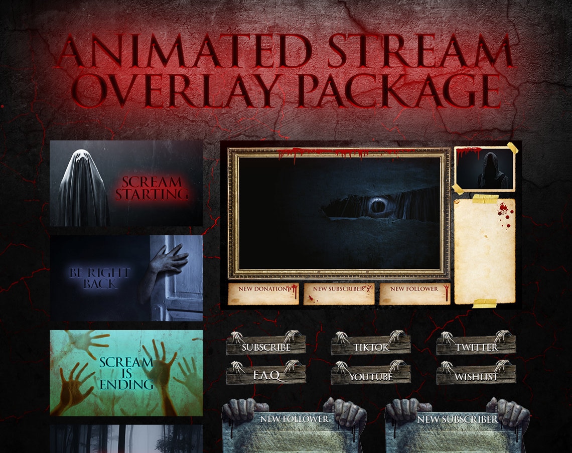 Animated Twitch Overlay Horror Stream Scenes - Etsy