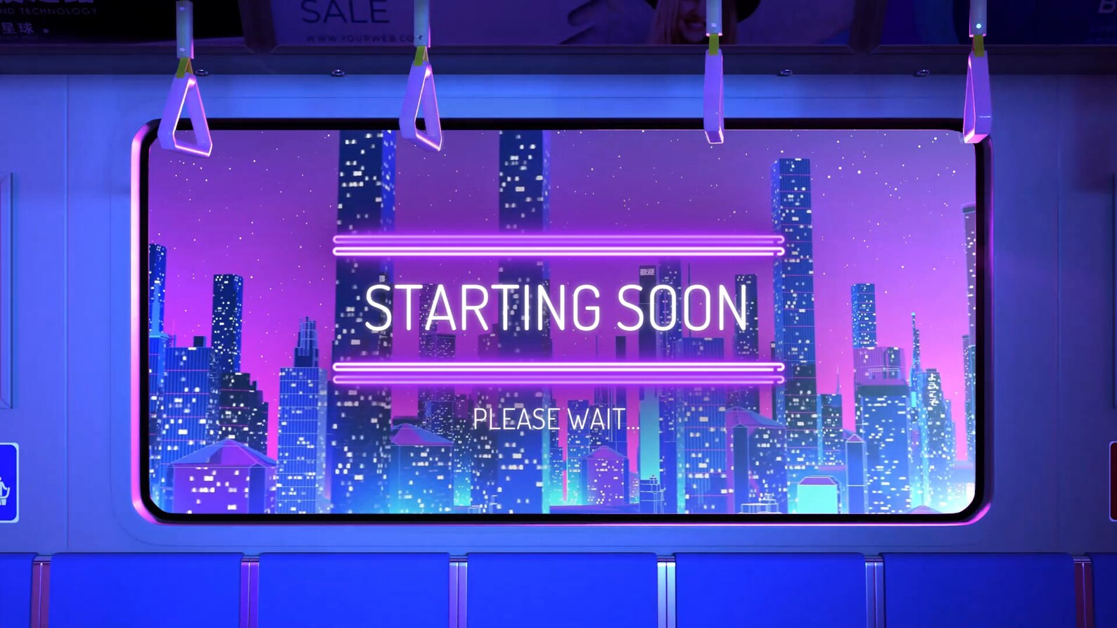 Animated Twitch Overlay Neon Night City Skylight Stream Pack | Loading ...