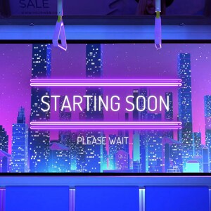 Animated Twitch Overlay Neon Night City Skylight Stream Pack | Loading ...