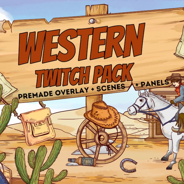 Twitch Stream Overlay Western - Etsy