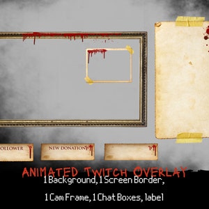 Animated Twitch Overlay VHS Horror Stream Package - Premade Overlay ...