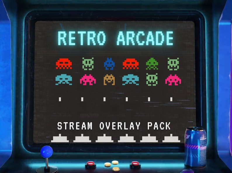Animated Retro Arcade Twitch Overlay Package - Etsy