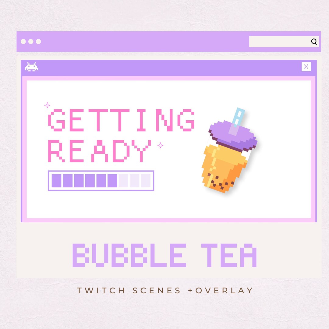 Animated Twitch Overlay Pixel Bubble Tea BOBA Purple Scenes - Getting ...