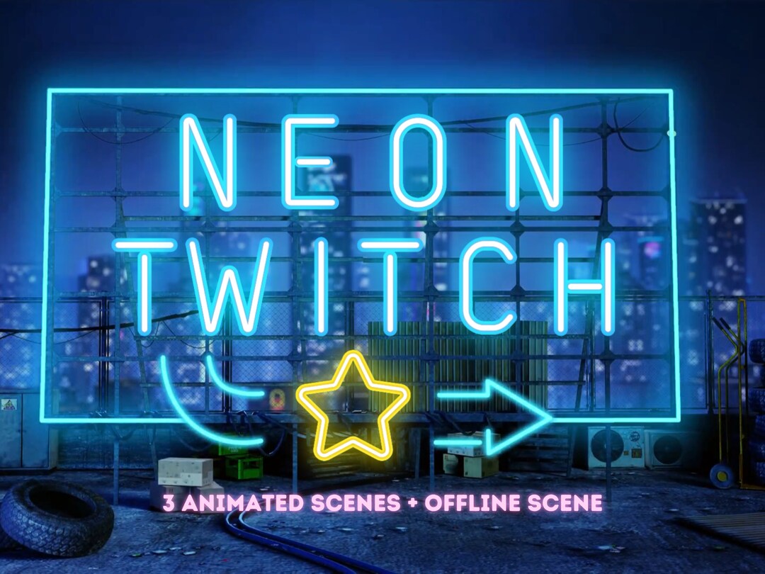 Animated Retro Neon Twitch Cyberpunk Loading Scenes - Starting Soon ...
