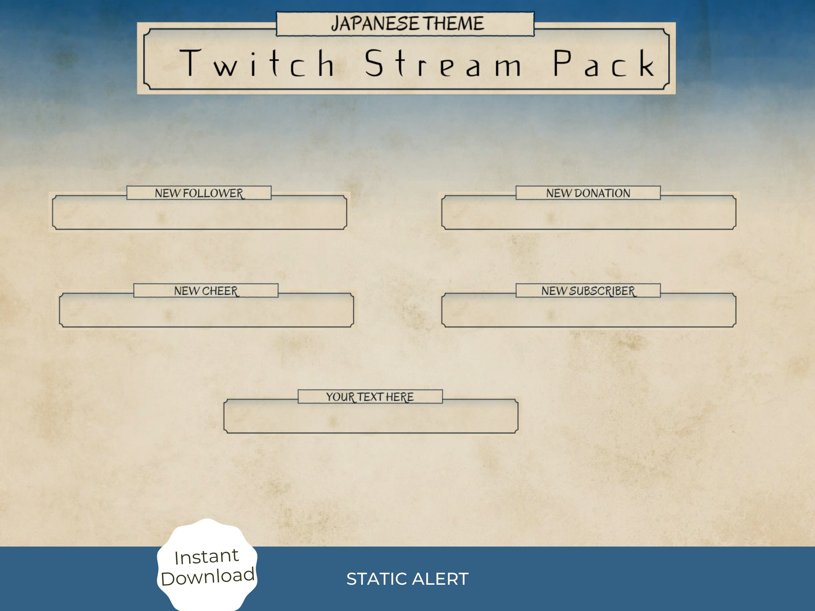 Animated Twitch Overlay Japan Theme Stream Package - Premade Overlays ...