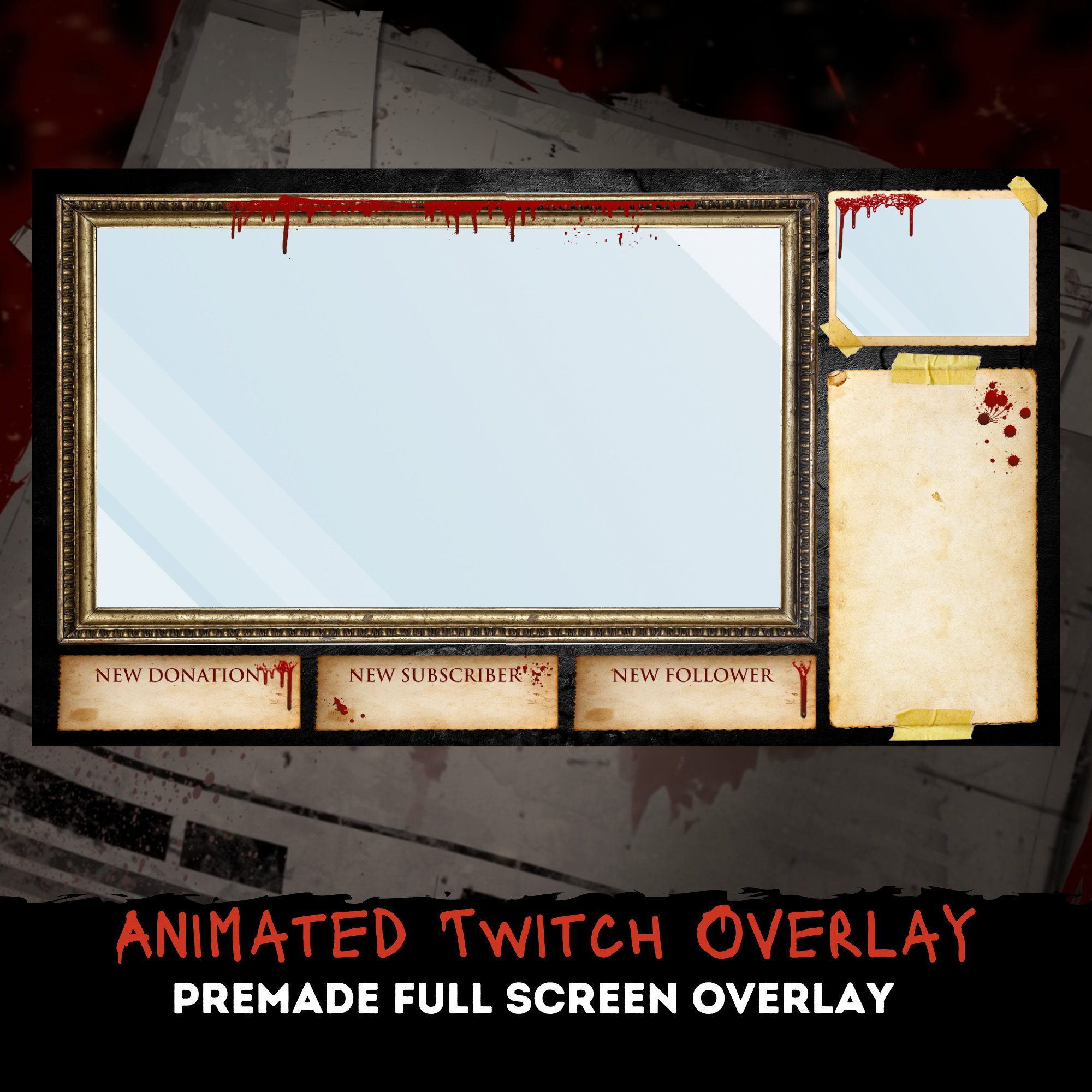 Animated Twitch Overlay Horror Stream Package Premade - Etsy Canada