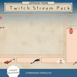 Animated Twitch Overlay Japan Theme Stream Package - Premade Overlays ...