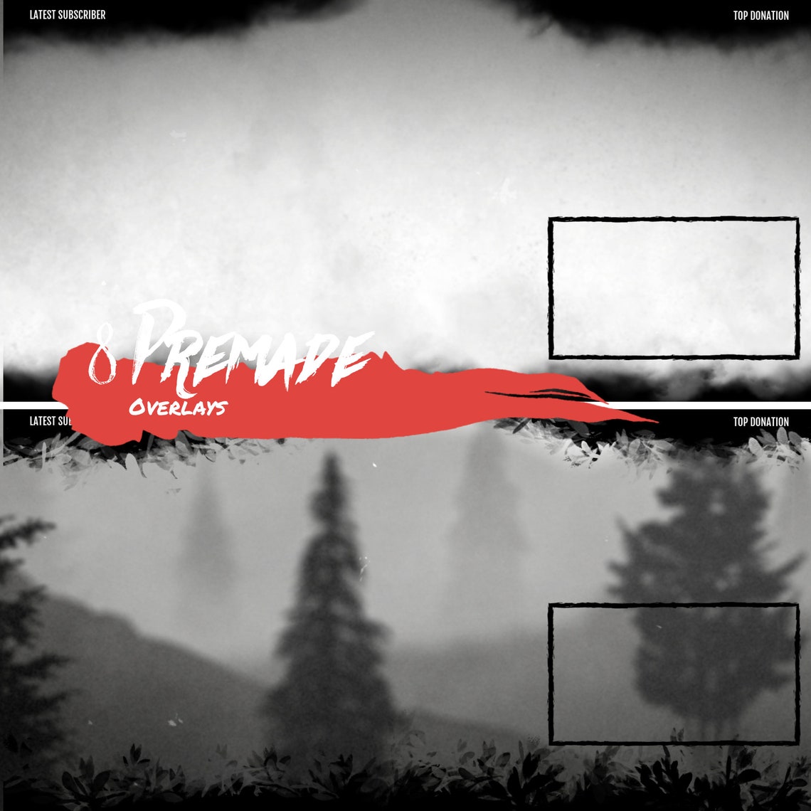 Animated Twitch Overlay Goth Horror Stream Package Overlays | Etsy