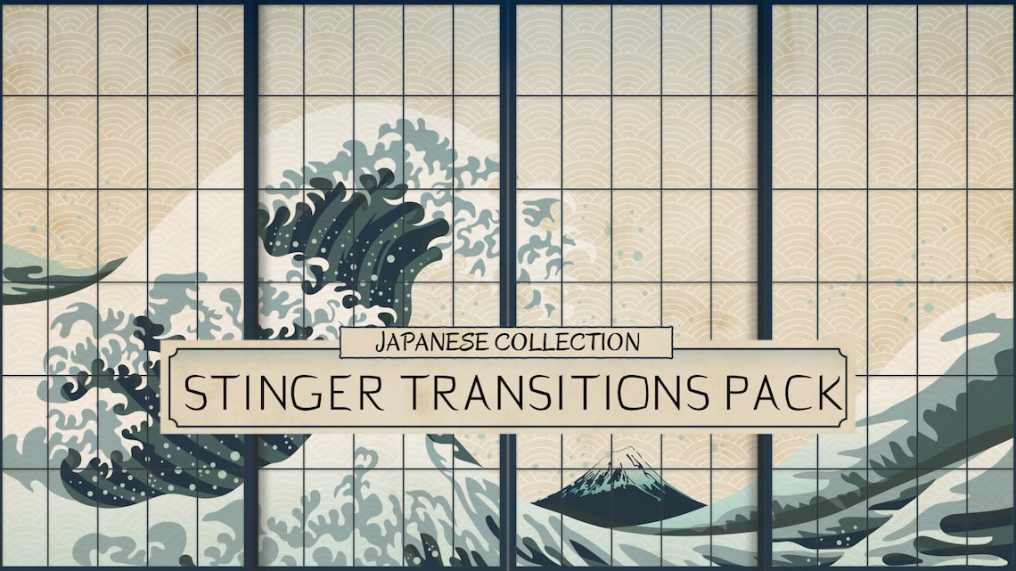Animated Twitch Stinger Transition Japanese Sakura & Hokusai - Etsy