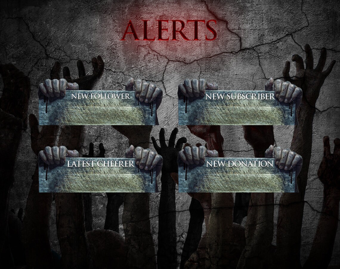 Animated Twitch Overlay Horror Stream Pack Goth Scenes and | Etsy Canada