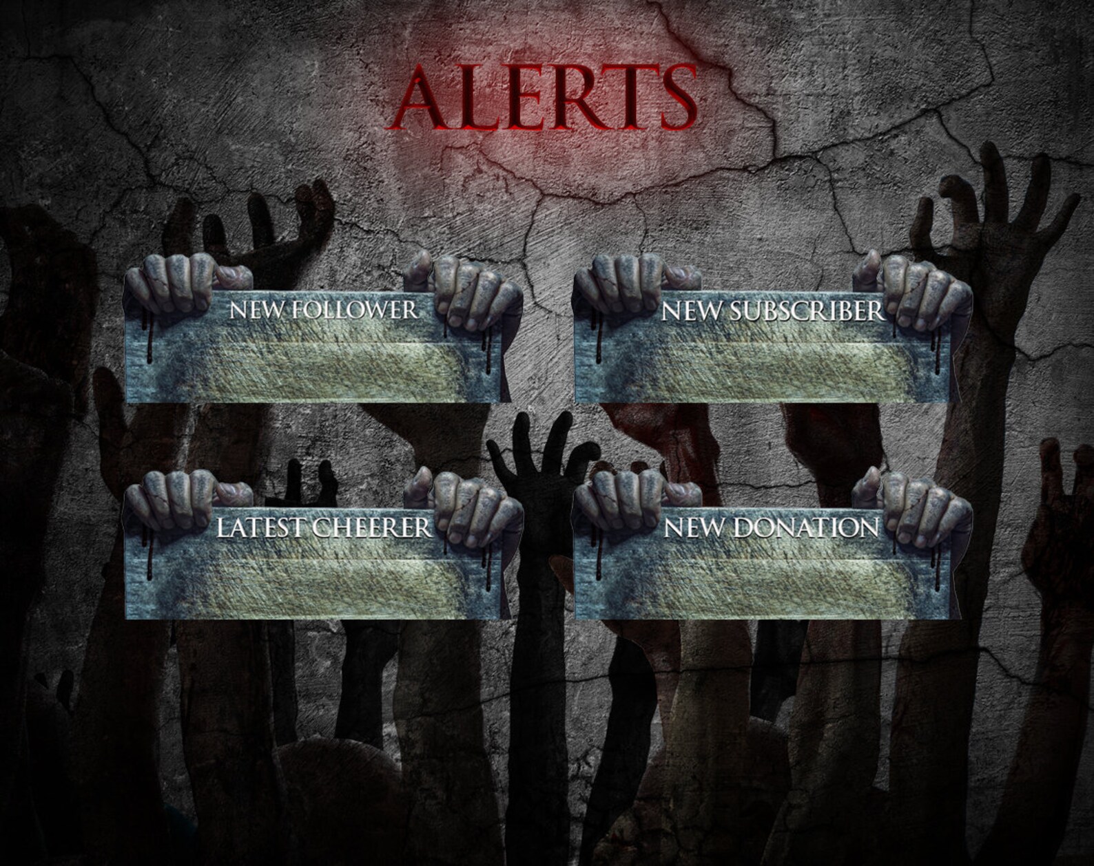 Animated Twitch Overlay Horror Stream Pack Goth Scenes and | Etsy