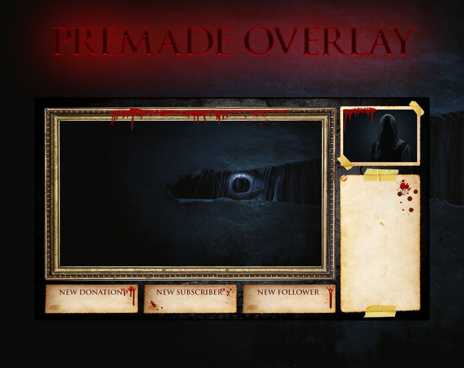 Animated Twitch Overlay Horror Stream Pack | Dead by Daylight - Scenes ...