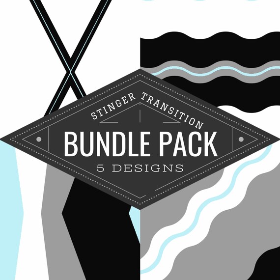 Animated Monochrome Stinger Transition Bundle Set twitch | Etsy