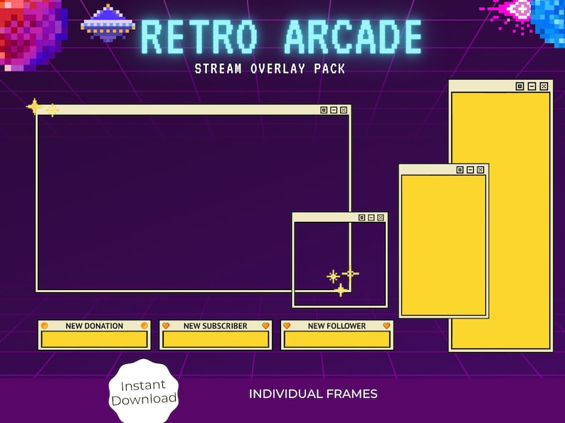 Animated Retro Arcade Twitch Overlay Package - Etsy