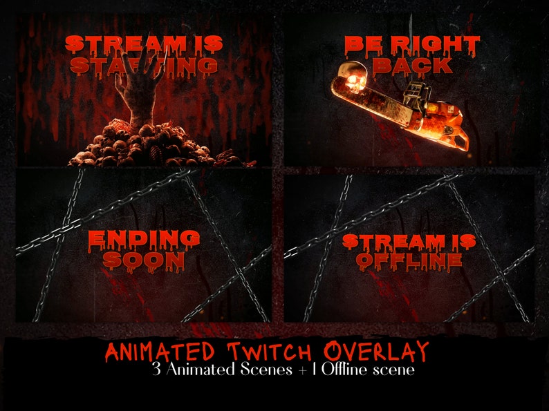 Animated Twitch Overlay Horror Survival Dead by Daylight Stream Package ...