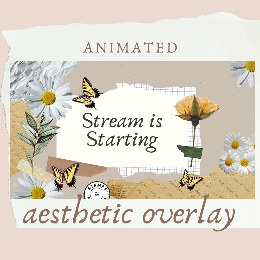 Animated Twitch Overlay Floral Collage Scrapbook Aesthetic Stream Pack ...