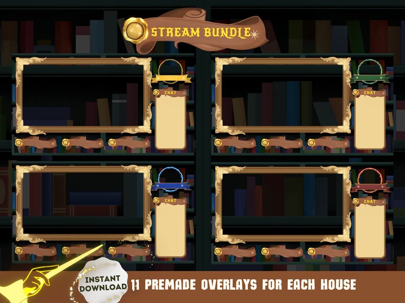 Animated Twitch Hogwarts Legacy Overlay Stream Package Bundle - Webcam ...