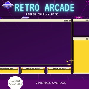 Animated Retro Arcade Twitch Overlay Package - Etsy