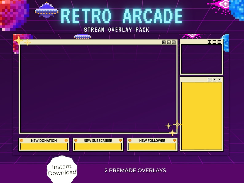 Animated Retro Arcade Twitch Overlay Package - Etsy