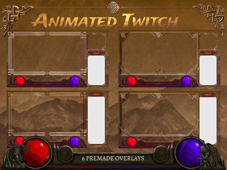 Animated Twitch Overlay Medieval Ancient Stream Pack - D&D Inspired ...