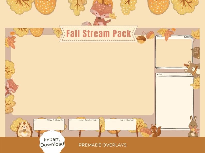 Animated Autumn Twitch Stream Overlay Pack - Etsy
