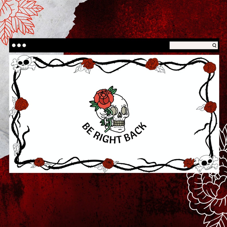 Animated Red Skull and Roses Twitch Stream Loading Scenes - Etsy