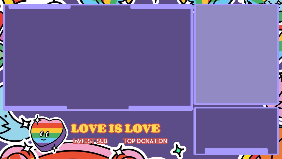 Animated Twitch Overlay LGBTQ Pride Month Rainbow Stream Pack Alerts ...