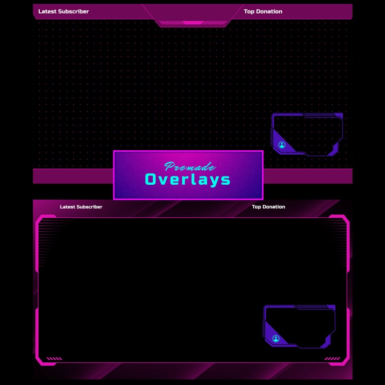 Animated Twitch Overlay Retro Neon Pink Purple Stream Pack | Etsy
