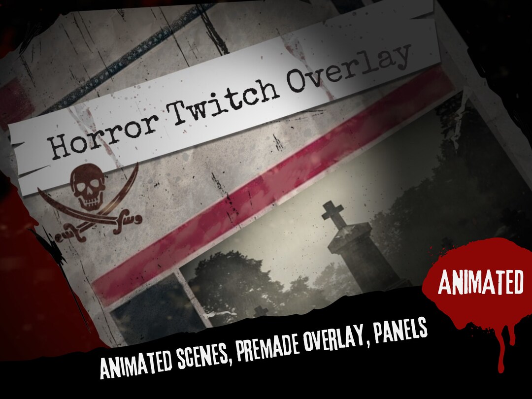 Animated Twitch Overlay Horror Stream Package - Premade Overlays ...