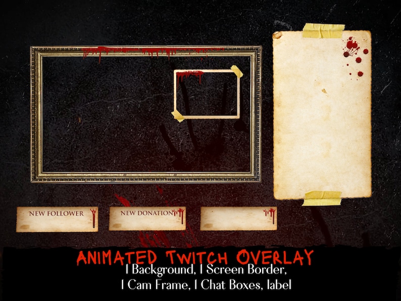 Animated Twitch Overlay Horror Survival Dead by Daylight Stream Package ...