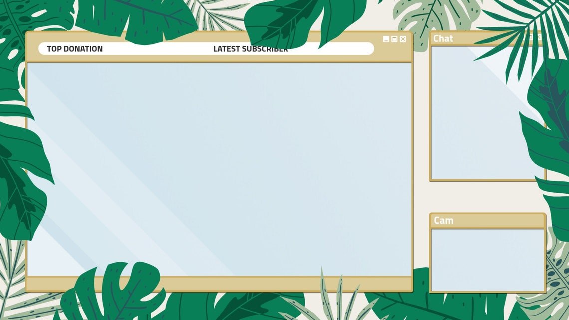 Animated Tropical Leaves Plants Stream Twitch Overlay Pack | Etsy