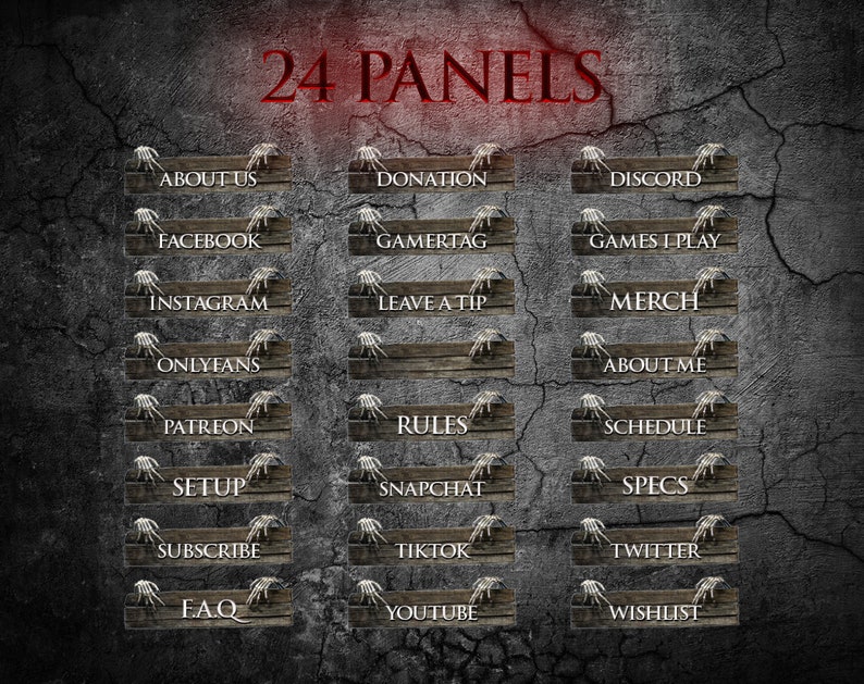 Animated Twitch Overlay Horror Stream Pack Goth Scenes and | Etsy