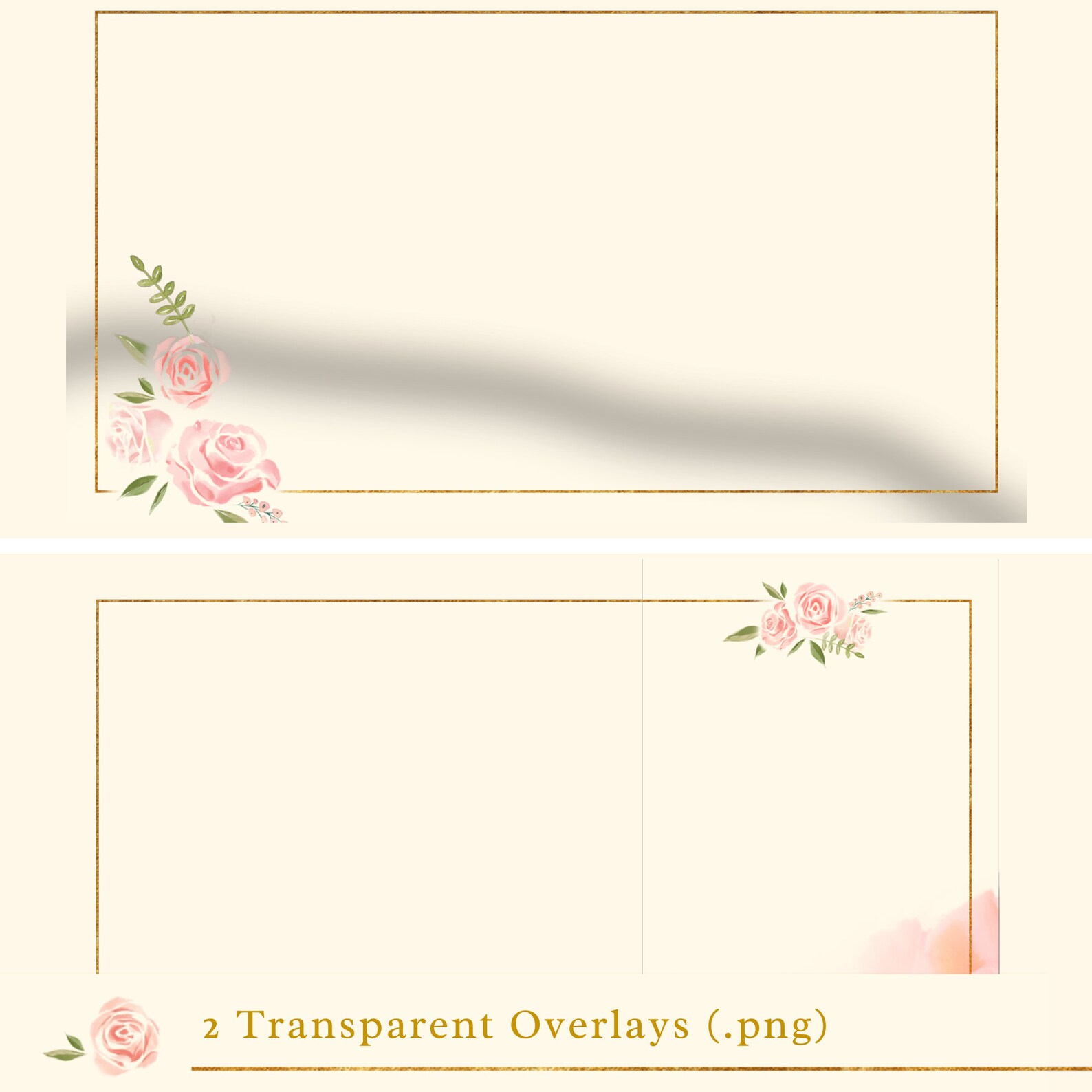 Animated Twitch Overlay Watercolor Rose & Gold Floral Stream - Etsy
