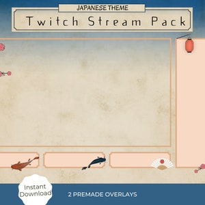 Animated Twitch Overlay Japan Theme Stream Package - Premade Overlays ...