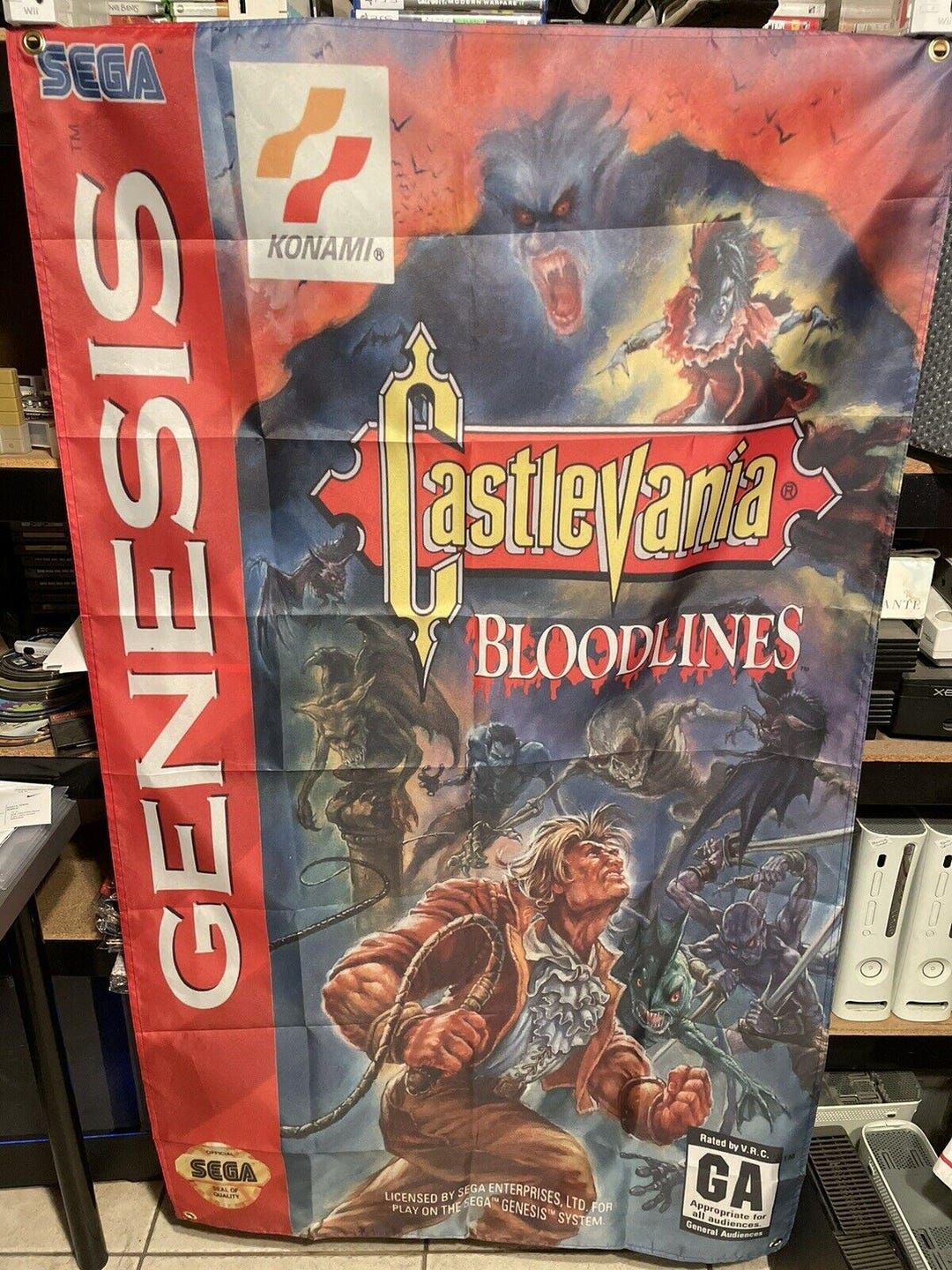 Castlevania Bloodlines 5ft Flag Sega Genesis 1994 Banner Poster Konami ...
