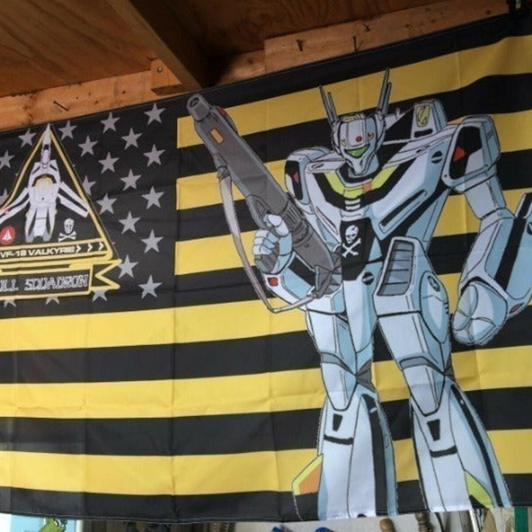 Robotech Macross 5ft Veritech Flag Rick Skull Squadron - Etsy