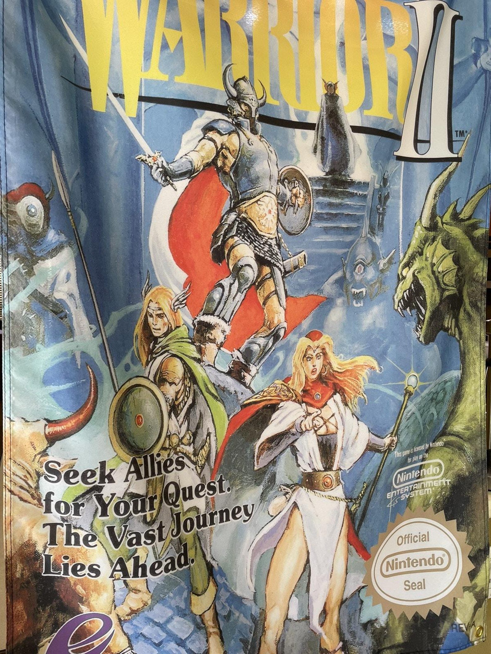 Dragon Warrior II 5ft NES Box Art Flag 1987 Enix Nintendo Entertainment ...