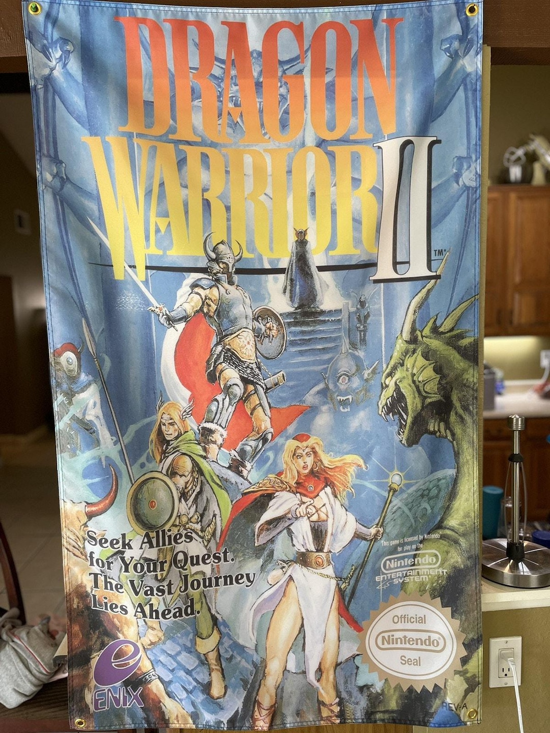 Dragon Warrior II 5ft NES Box Art Flag 1987 Enix Nintendo Entertainment ...