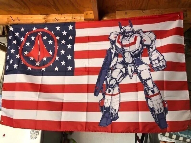 Giant 5' ROBOTECH MACROSS SAGA Rick Hunter Veritech Flag Banner - Etsy