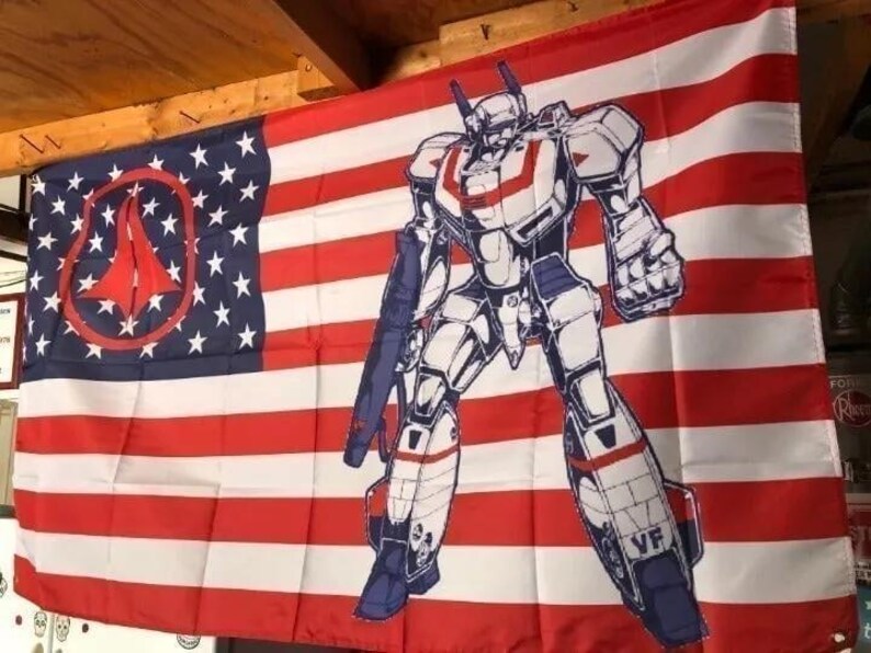 Giant 5' ROBOTECH MACROSS SAGA Rick Hunter Veritech Flag Banner - Etsy