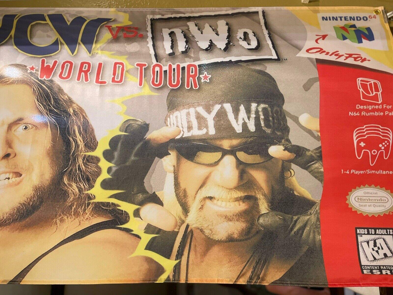 WCW Vs NWO World Tour Nintendo N64 5ft Flag Banner Poster 1997 64 Thq ...