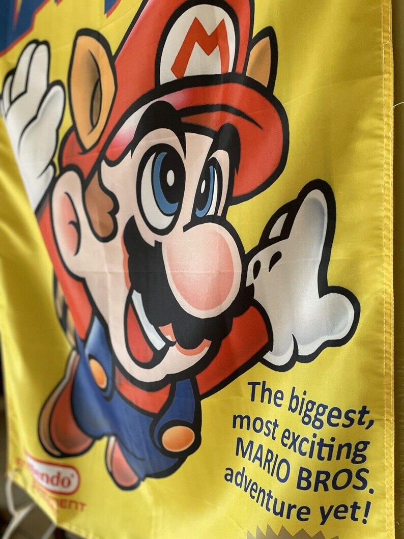Super Mario Bros. 3 Nintendo NES Boxart 5' Flag Poster 1990 - Etsy