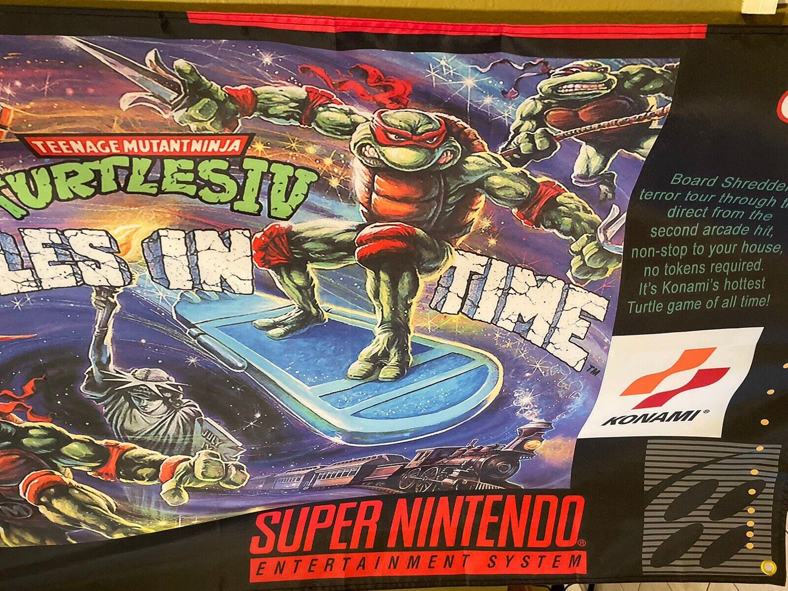 TMNT Turtles in Time 5' Flag Banner Poster Super Nintendo SNES Mutant ...
