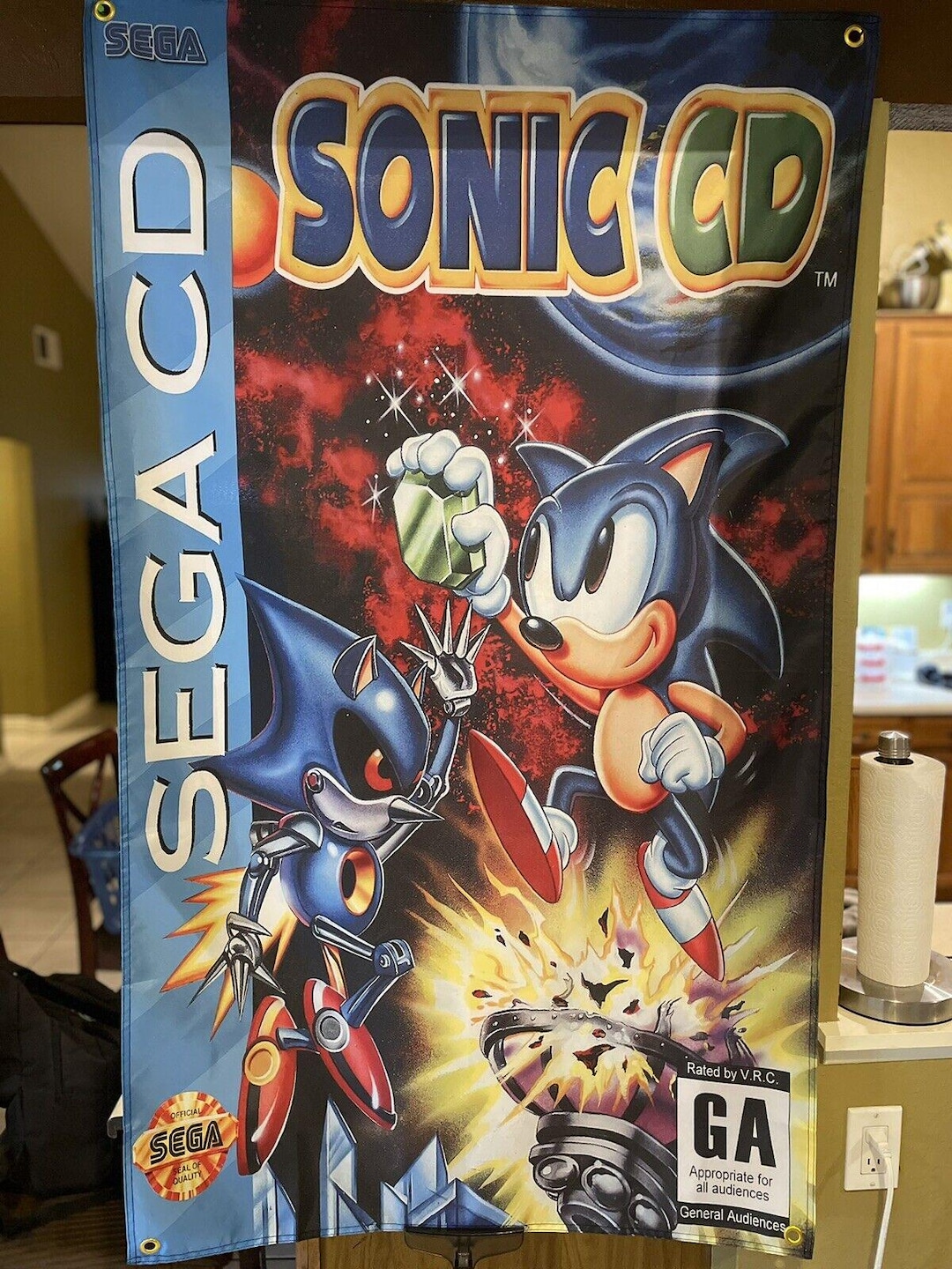 Sonic CD 5ft Flag Sega CD 1993 Banner Poster the Hedgehog Knuckles - Etsy