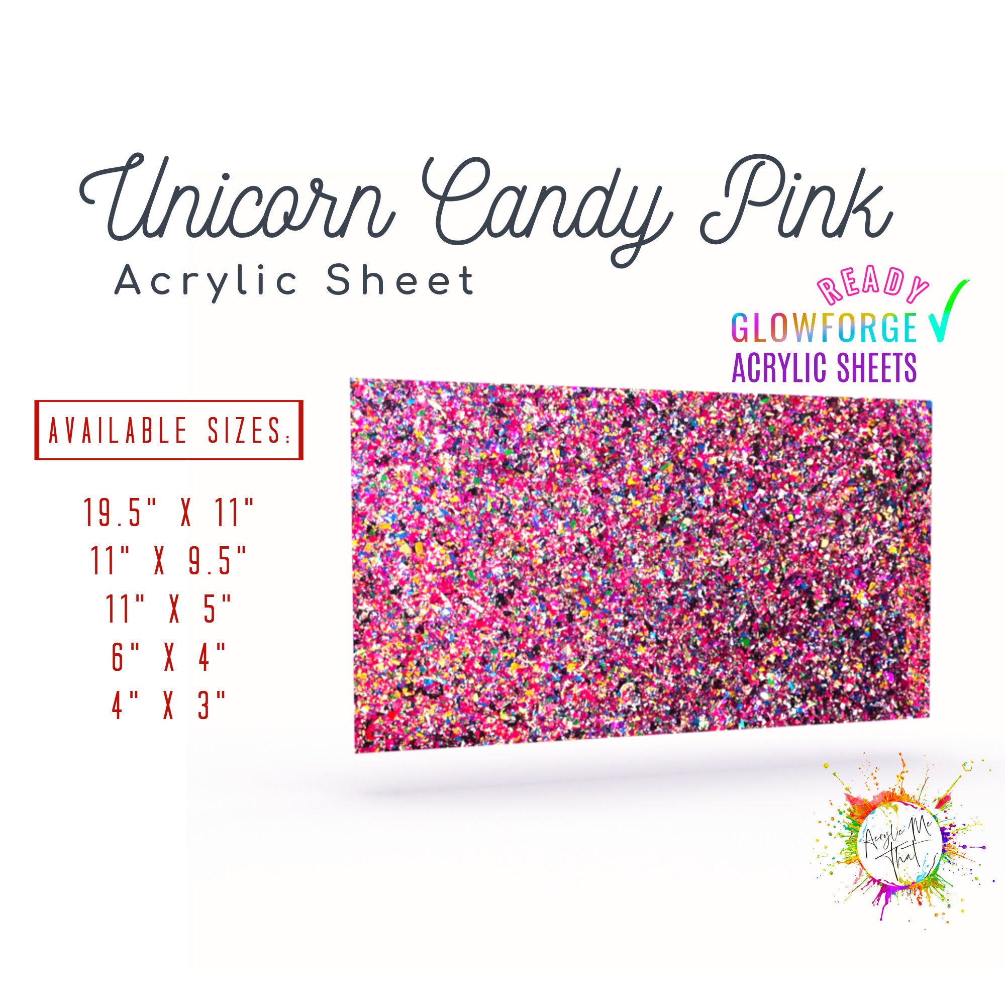 Glitter Glowforge Acrylic Sheets laser safe acrylic sheet cast blanks ...