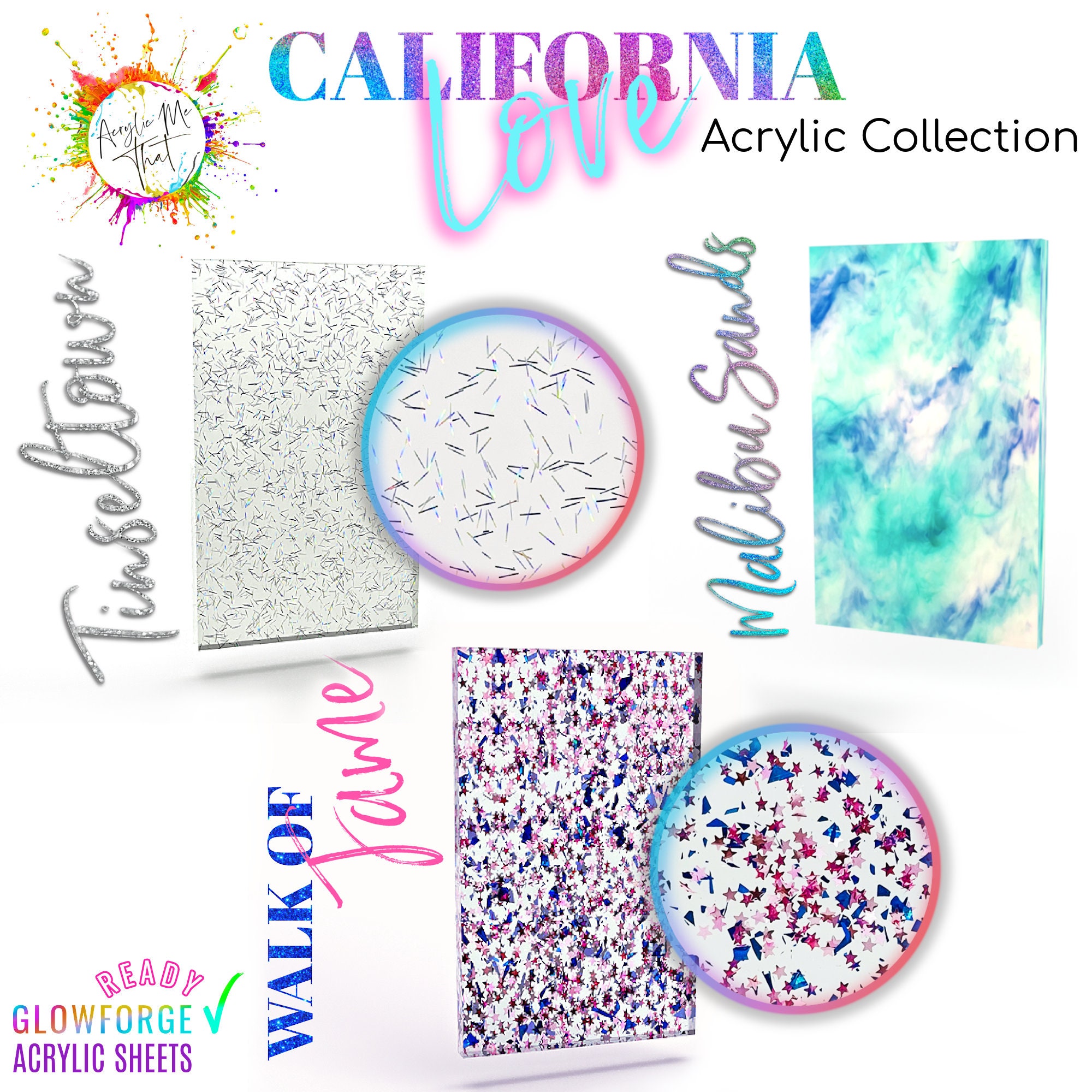 Glitter Glowforge Acrylic Sheets Laser Safe Sheet Cast Blanks - Etsy